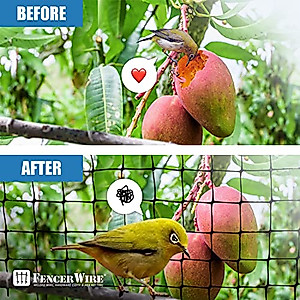 Fencer Wire 7 ft. x 100 ft. Garden & Plant Protective Netting with 3/4" Mesh, Reusable & Doesn't Tangle, Protection Against Bird, Deer and Other Animals, Multiple Choices Available (c. Heavy Duty)