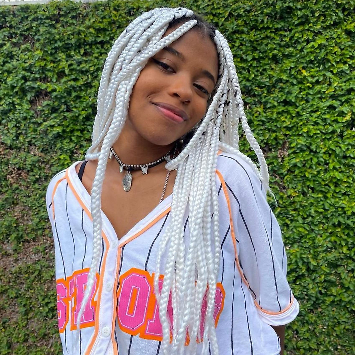 Leticia White Braiding Hair Pre stretched Kanekalon prestretched Braiding Hair Ez Braid Hypoallergenic Synthetic Box Braiding Hair Extensions 26 Inch