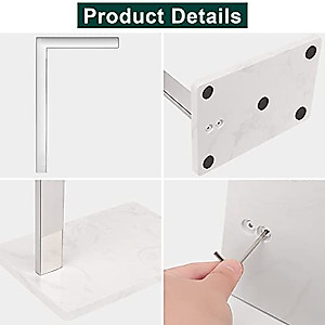 BathAce Hand Towel Holder, Hand Towel Stand for Bathroom with Marble Base, 304 Stainless Steel Stand L Shape Hand Towel Rack Free-Standing Towel Bar for Bathroom Kitchen Countertop, Chrome