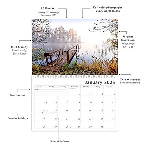 2025 Spiral-bound Wall Calendar (The Great Outdoors) - 12 Months Desktop/Wall Calendar/Planner