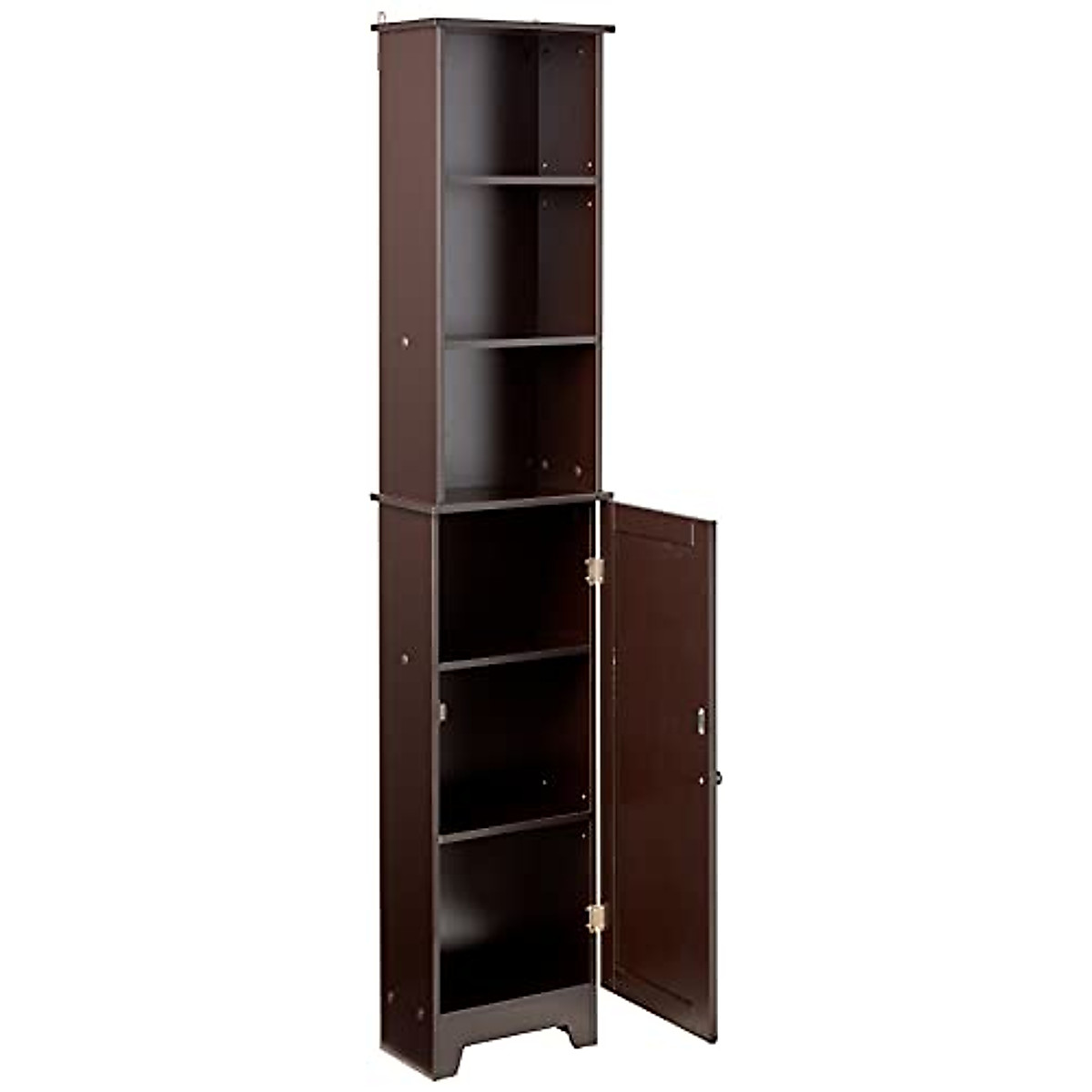 Redmon Contemporary Country Tall Floor Shelf with Lower Cabinet, Large, Espresso