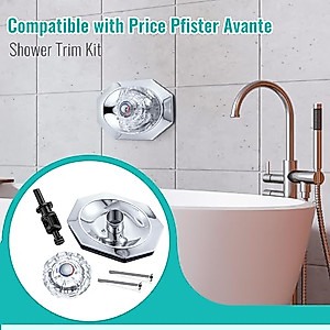 Dreyoo Compatible with Price Pfister Avante Shower Trim Kit, Applied for Tub and Shower Faucet Replacement, Push Pull Shower Valve Parts with Cartridge, Escutcheon, Screws, Sleeve, Handle and Gasket