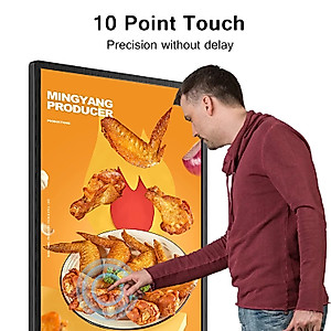 JYXOIHUB Digital Signage Displays 43 Inch Touch HD Screen Interactive Smart Board Movable Type Signage Display AD Media Player for Commercial Restaurant Display and Broadcast（Only Displays Board）