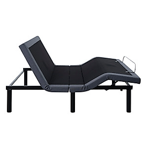 Naomi Home Idealbase Adjustable Bed Frame Full with Lumbar Support & Head Tilt, Foot Incline, Back & Leg Massage, USB Ports, Massage Bed with Wireless Remote, Ergonomic Zero-Gravity Smart Bed