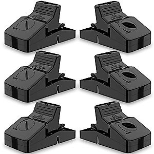 Pest Control Rat Traps for Instant Kill Results, Set of 6 Large Reusable Rodent Snap Trap for Mice ‘N Chipmunks, Big Outdoor Traps That Also Work Indoor for Home