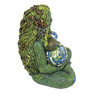 Ebros Gift Millennial Gaia Green Earth Mother Nature Goddess Te Fiti Statue by Oberon Zell in Vivid Colors Home and Garden Decorative Figurine (Miniature 4" Tall)