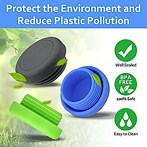 5 Gallon Water Jug Cap, Kingmall 2nd Generation Silicone Reusable Replacement Cap No Spill Top Lid Cover fits 55mm Bottles【Pack of 2, Blue】