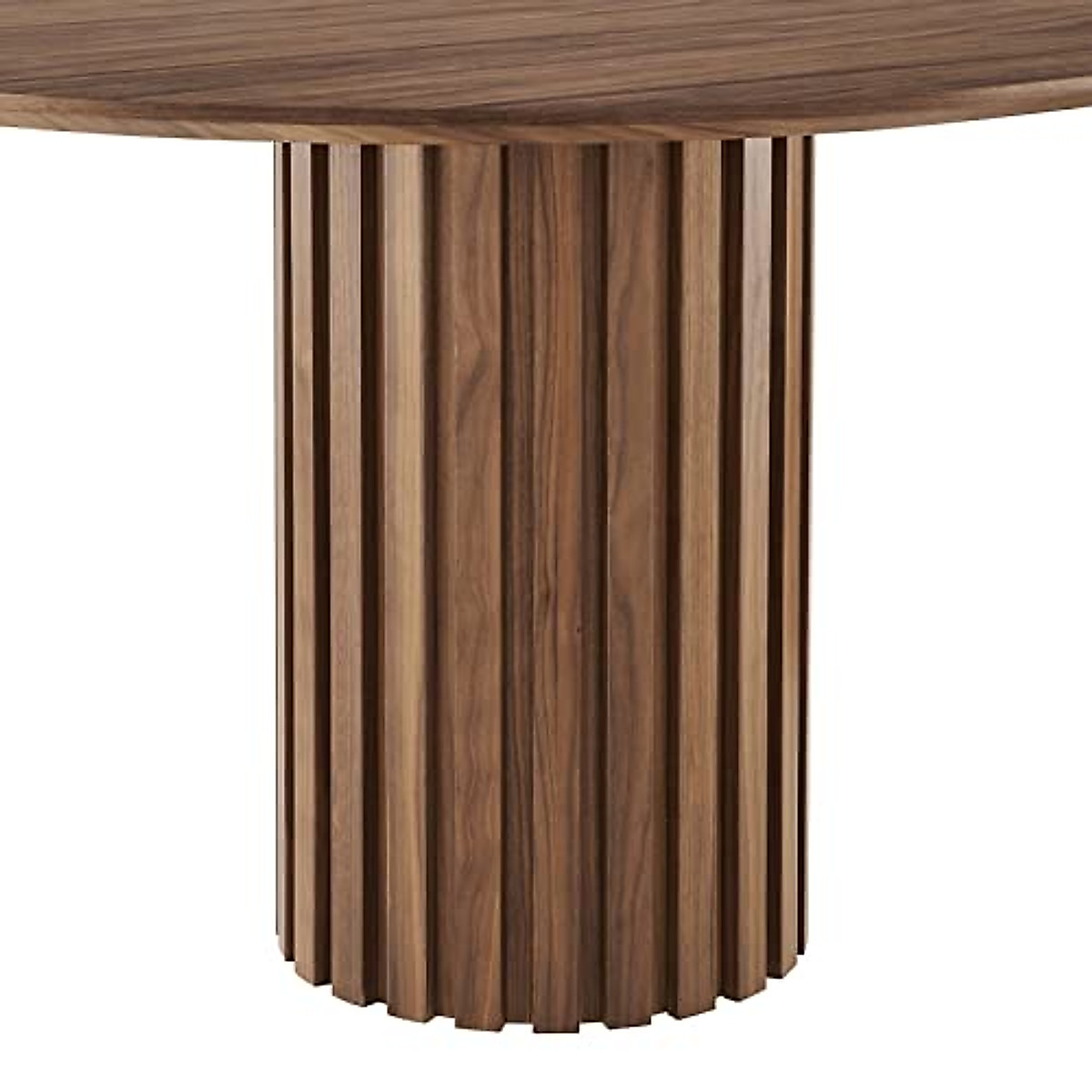 Modway Senja 95" Oval Modern Style MDF and Wood Dining Table in Walnut