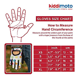Kiddimoto Kids Cycling Gloves| Anti-Slip Kids Bike Gloves for Boys and Girls| Full Finger Kids Mountain Bike Gloves for BMX, MTB Riding, Gymnastics, Scooters, Skateboard, Rollerblade.