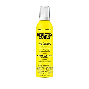 Marc Anthony Strictly Curl Enhancing Styling Foam , Extra Hold - Vitamin E & Silk Proteins Transforms Frizzy Hair to Full , Shiny , Defined Curls - Sulfate-Free Anti-Frizz Mousse Product