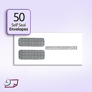 NextDayLabels - 1099-NEC Forms for 2024, 4-Part Tax Forms, Vendor Kit of 50 Laser Forms and 50 Self-Seal Envelopes, Forms Designed for QuickBooks, TFP and Other Accounting Software