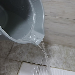 Qskely 3.5 Gallon Commercial Cleaning Plastic Buckets with Handles, Gray Industrial Round Utility Pail, 4-Pack