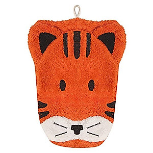 Furnis Organic Cotton, Washcloth Mitt Tiger Puppet, Adult Size