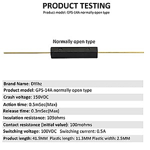 DIYhz Reed Switch GPS-14A 14mm Plastic Anti-Interference Normally Open Magnetic Control Switch 10PCS