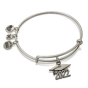 Alex and Ani Path of Symbols Expandable Bangle for Women, 2022 Graduation Cap Charm, Rafaelian Silver Finish, 2 to 3.5 in