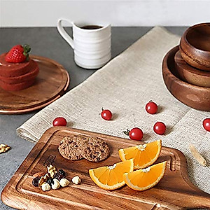 GULRUH Wood Cutting Boards for Kitchen, Tailand Acacia Wood Solid Wood Pizza Steak Toasted Breadboard Fruit Vegetable Meat Cutting Board Non-Slip Thicken Chopping Block (Size : Medium)
