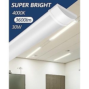Sararoom 3ft LED Shop Light Fixture 30W LED Tube Light, 3600lm, 4000K Neutral White, 90cm 35.4inch LED Garage Closet Light Ceiling Light for Office Home Basement, No Plug, No Ground Wire