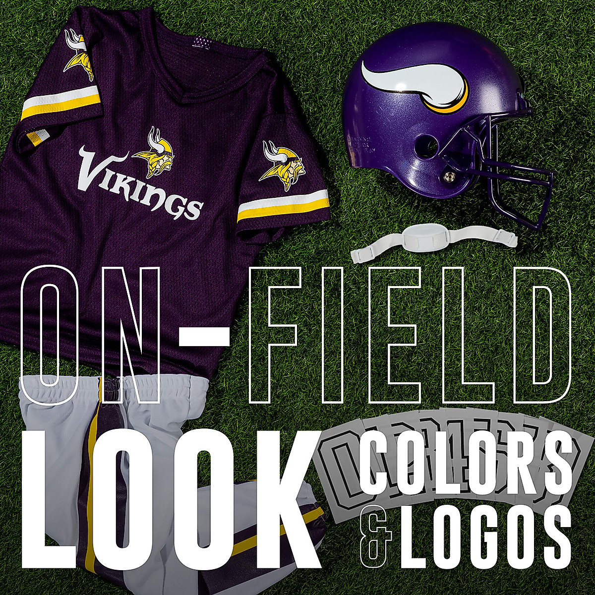 Franklin Sports Minnesota Vikings Kids NFL Uniform Set - Youth NFL Team Jersey, Helmet, Pants + Apparel Costume - Official Gear -Youth Small