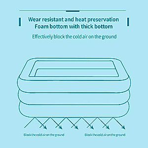 iHPH7 Family Inflatable Swimming Pool for Toddlers,Kids,Adults,Kiddie,Ocean Scene Rectangular Above Ground Garden Backyard Outdoor Summer Water Party Multiple Size Options S