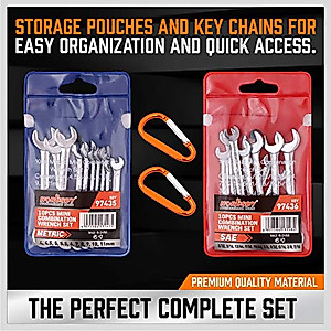 HORUSDY 20-Piece Mini Wrench Set, Small Wrench Set, Metric and SAE Mini Combination Wrench Set