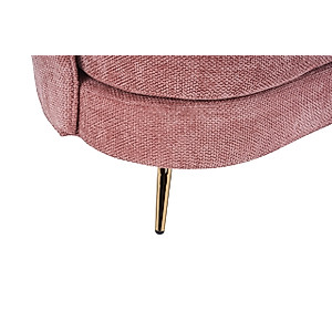 DERCASS Polyester Fiber Loveseat Sofa,Upholstered Couch with Golden Metal Legs Club 2-Seat Sofa for Living Reading Room Bedroom Apartment Small Space Dorm (Pink)