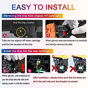 CHENPHON Remanufactured Toner Cartridge Replacement for HP 212A丨W2120A W2121A W2122A W2123A for Color Laserjet Enterprise M554 M555 MFP M578 Flow MFP M578 Series Printer - NO CHIP [KCMY-4Pack]