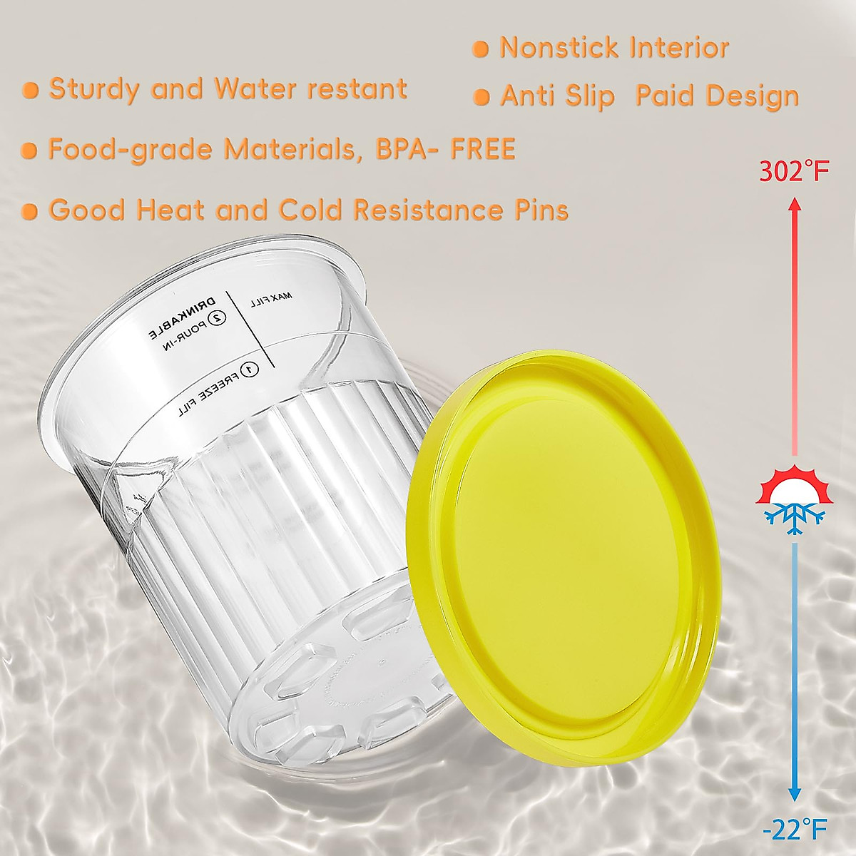 Creami Pints and Lids - 4 pack for Ninja Creami Deluxe 11-in-1, 24oz Ice Cream Containers Cups Compatible with NC500 NC501 Series Ice Cream Maker, Replacement Pints Containers Dishwasher Safe BPA-Free