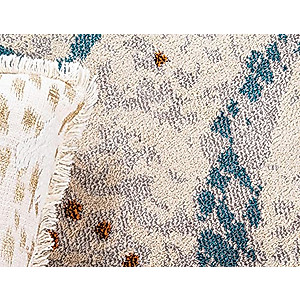 Unique Loom Estrella Collection Modern Abstract Cream Round Rug (8' 0 x 8' 0)