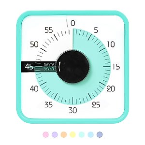 TWENTY5 SEVEN Countdown Timer 7.5 inch; 60 Minute 1 Hour Visual Timer – Classroom Teaching Tool Office Meeting, Mechanical Countdown Clock for Kids Exam Time Management Magnetic, Mint Green