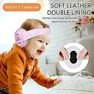LYSIAN Pink Baby Ear Muffs Noise Cancelling with Elastic Headband, Earmuffs for Infant Hearing Protection Sleeping, Nap, Travel, Games, Festival