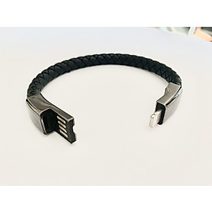 YXWJ USB Charging Cable Bracelet Fashion wrist Data Charger Cord Leather Cuff Band, Convenient to carry,Practical gifts.