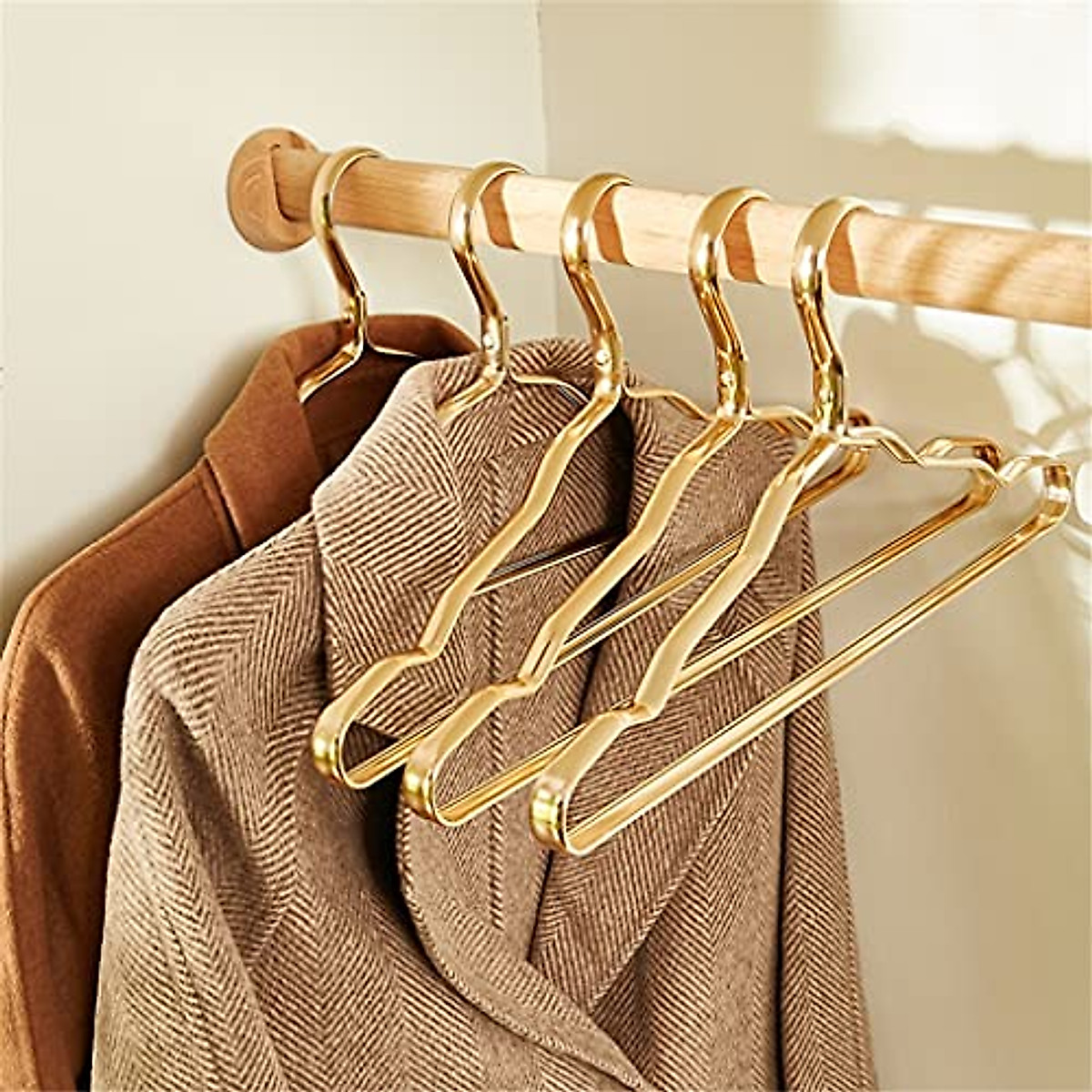FSYSM Clothes Hangers 10pcs Aluminium Alloy Coat Hangers Anti-Slip Seamless Metal Drying Rack Wardrobe Organizer (Color : B, Size : 10pcs)