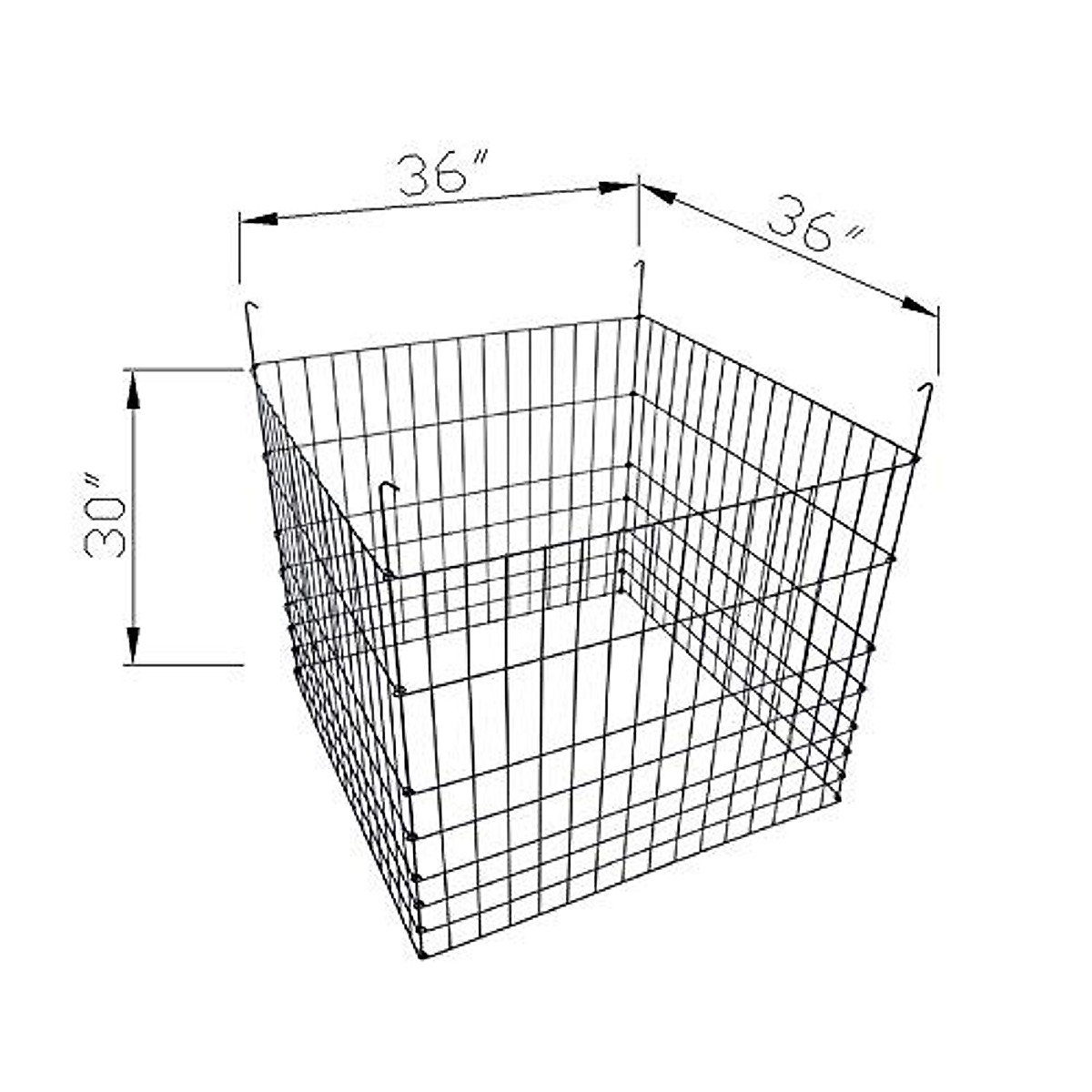 MTB Garden Wire Compost Bin 36x36x30 inches, Black, Garden Bed Fencing