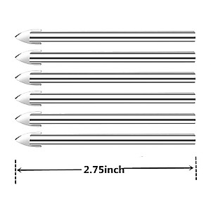 10Pcs Glass Drill Bits For Glass Ceramic Marble Tile Concrete 6MM 1/4" Round Shank Drilling Carbide Wall Tile Ceramic Glass Drill Bit Set