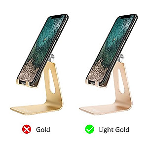 Urmust Adjustable Cell Phone Stand Phone Stand for Desk Cradle, Dock, Holder Compatible with iPhone 14 13 12 11 Pro Max Xs XR 8 X 7 6 6S Plus SE 5 5S 5C(Gold)