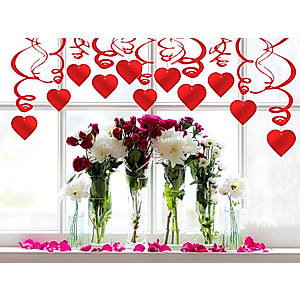 JOLLYSTYLE 36PCS Heart Decorations Hanging Swirls - Valentines Day Party Supplies Favors Ceiling Decor
