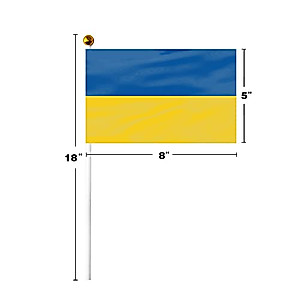 Ukrainian Hand Held Flag Ukrainian Flag 5x8 Inch Ukraine Flag Holding Mini Flag for Party Decor, Parades, Festival Events (5 Pcs)