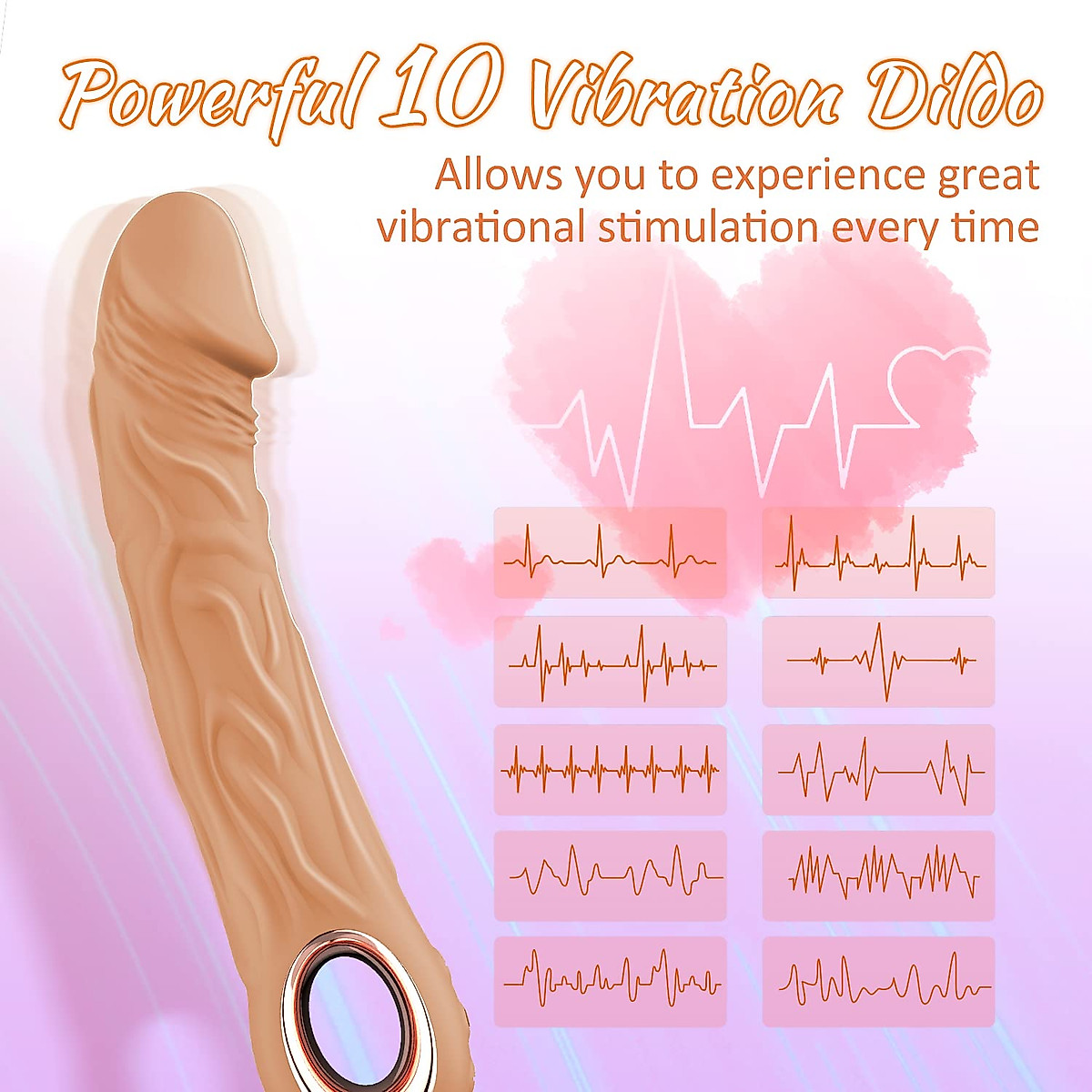Nosakki Realistic Vibrator Dildo for Women, Sex Toys Clitoris G Spot Anal Stimulator with 10 Powerful Vibration Mode, Waterproof Powerful Vibrator for Couples