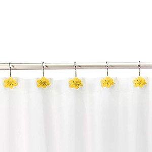 Amazon Basics Shower Curtain Hooks - Flower, Yellow
