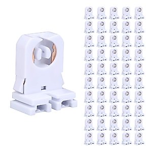 G13 T8 Bi-pin Socket Tombstone Lamp Holder Non-shunted Turn Type JOMITOP for LED Fluorescent Tube Replacement(NO Wire) 50 Pack