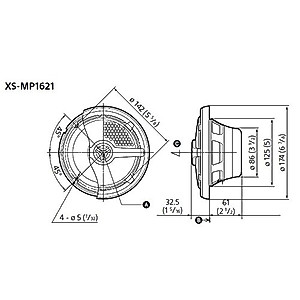Sony XSMP1621 6 1/2-Inch coaxial 2-way Marine Speaker,White