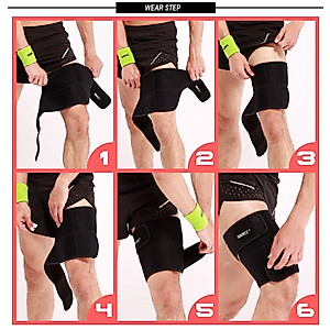 Mcolics Compression Thigh Recovery Sleeve for Hamstring Pain, Groin Pain, & Quad Support - Guaranteed to Speed up Recovery & Relieve Pain and Soreness - Great for Running & All Sports! (1 Sleeve)