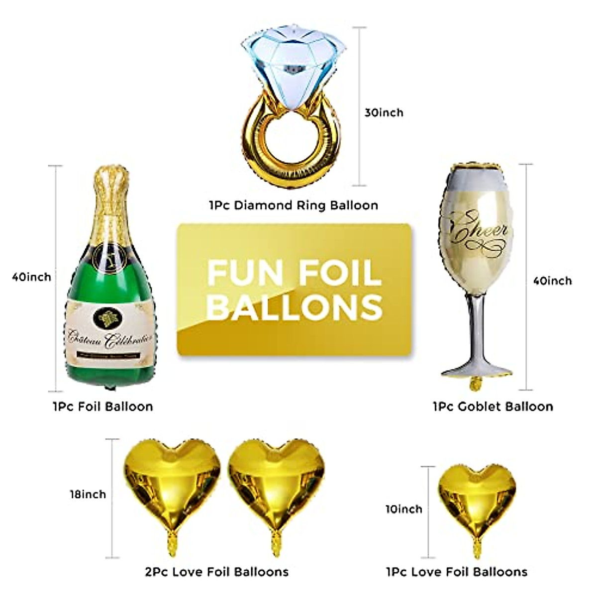 Happy Anniversary Decorations Happy Anniversary Banner Happy Anniversary Balloons 1th, 20th, 30th, 40th, 50th, 60th Anniversary Decorations for Party Romantic Wedding Marriage Anniversary Backdrop