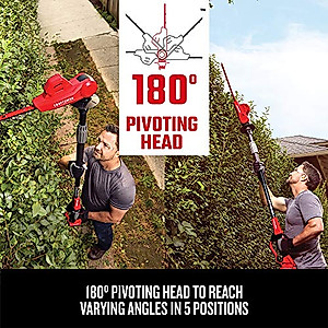 CRAFTSMAN V20 Cordless Pole Hedge Trimmer, 18-Inch, Extended Reach, Battery and Charger Included (CMCPHT818D1)