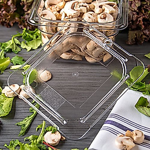 Carlisle FoodService Products 10316U07 StorPlus Sixth Size Polycarbonate Universal Flat Surface Food Pan Lid, Clear