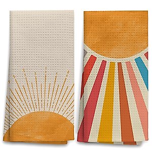 OHSUL Boho Kitchen Towels, Boho Hand Towels, Boho Hand Towels for Bathroom, Boho Bathroom Towels, Tea Towels for Kitchen, Decorative Kitchen Towels (Color-1)