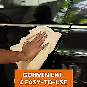 Leather Nomads Car Chamois - 4 Sqft Chamois | Real Chamois Natural Leather | Durable & Multipurpose | Fast Drying Lint Free Cleaning Chamois Leather Cloth