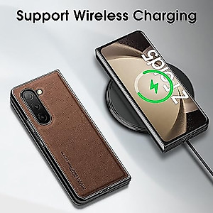 X-level Samsung Galaxy Z Fold 5 Case, Thin Slim Premium PU Leather Phone Cover Bumper Shockproof Protection Folding Phone Case for Galaxy Z Fold 5 5G, 2023 - Brown