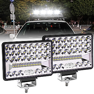 Ygmylandbb LED Work Light, 5 Inch Heavy Equipment LED Pods Lights, 12V-24V Waterproof Driving Working Fog Lights for Trucks ATV UTV 4x4 SUV (Pack of 2)