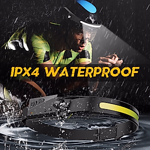 Avlxt LED Headlamp, 2 Pack Rechargeable Flashlight for Adults, 230 Wide Beam Headlight, Motion Sensor Head Lamp, Adjustable Headband Outdoor Waterproof Head Light for Running, Camping, Hiking